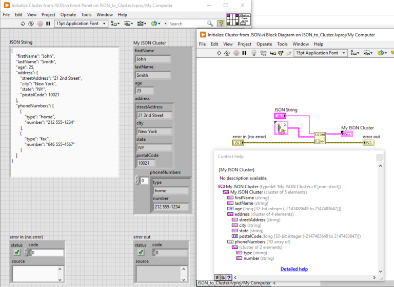 LabVIEW Quick Drop - JSON to Cluster - Kreiseder IT Services